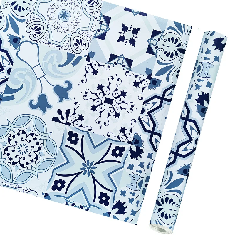 Blue-Pattern-Waterproof-Contact-Paper-Self-Adhesive-For-Kitchen ...
