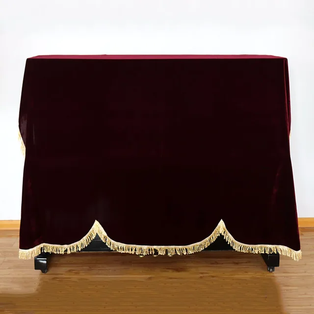Piano Dust Cover Half Cover Stool Pleuche Dust-proof Home Texile Gold ...