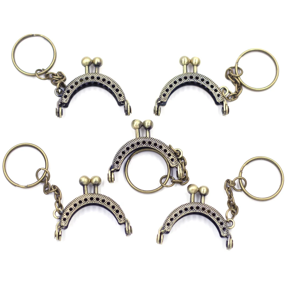 10Pcs-Bronze-Tone-Purse-Arch-Metal-Frame-Kiss-Clasp-Lock-With-Key-Ring ...