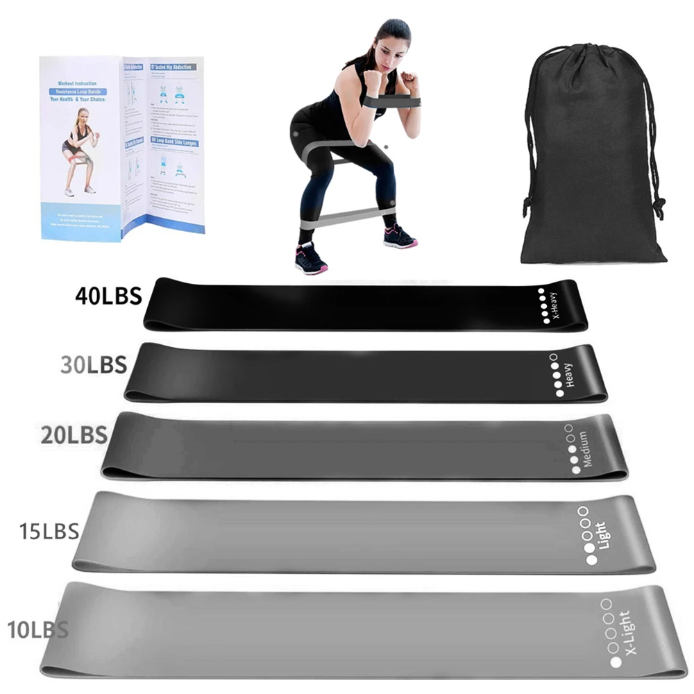 Yoga Loop Latex Resistance Bands Set Rubber Exercise Fitness Equipment ...