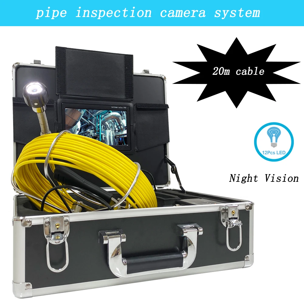 7inch-23mm-Pipe-Sewer-Drain-Camera-Inspection-Video-20m-Cable-IP68 ...
