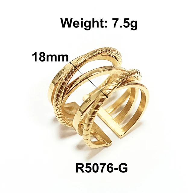 New 18 K Simple Geometric Stainless Steel Jewelry Fashion Gold Metal ...