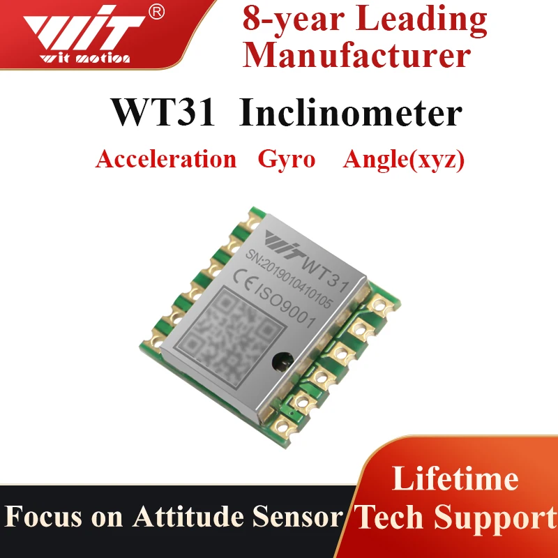 WitMotion WT31N AHRS 3-Axis Module Digital Inclinometer, 3-Axis Acceleration Sensor, 2-axis ...