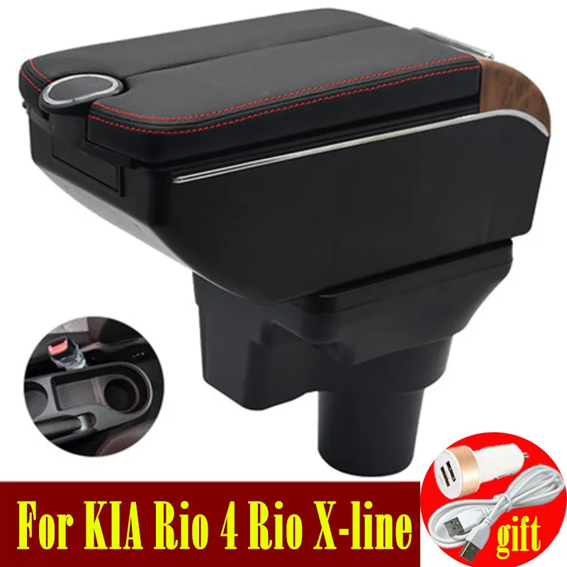 For-Kia-Rio-armrest-box-Kia-Rio-4-X-Line-armrest-2017-2020-Double-doors ...