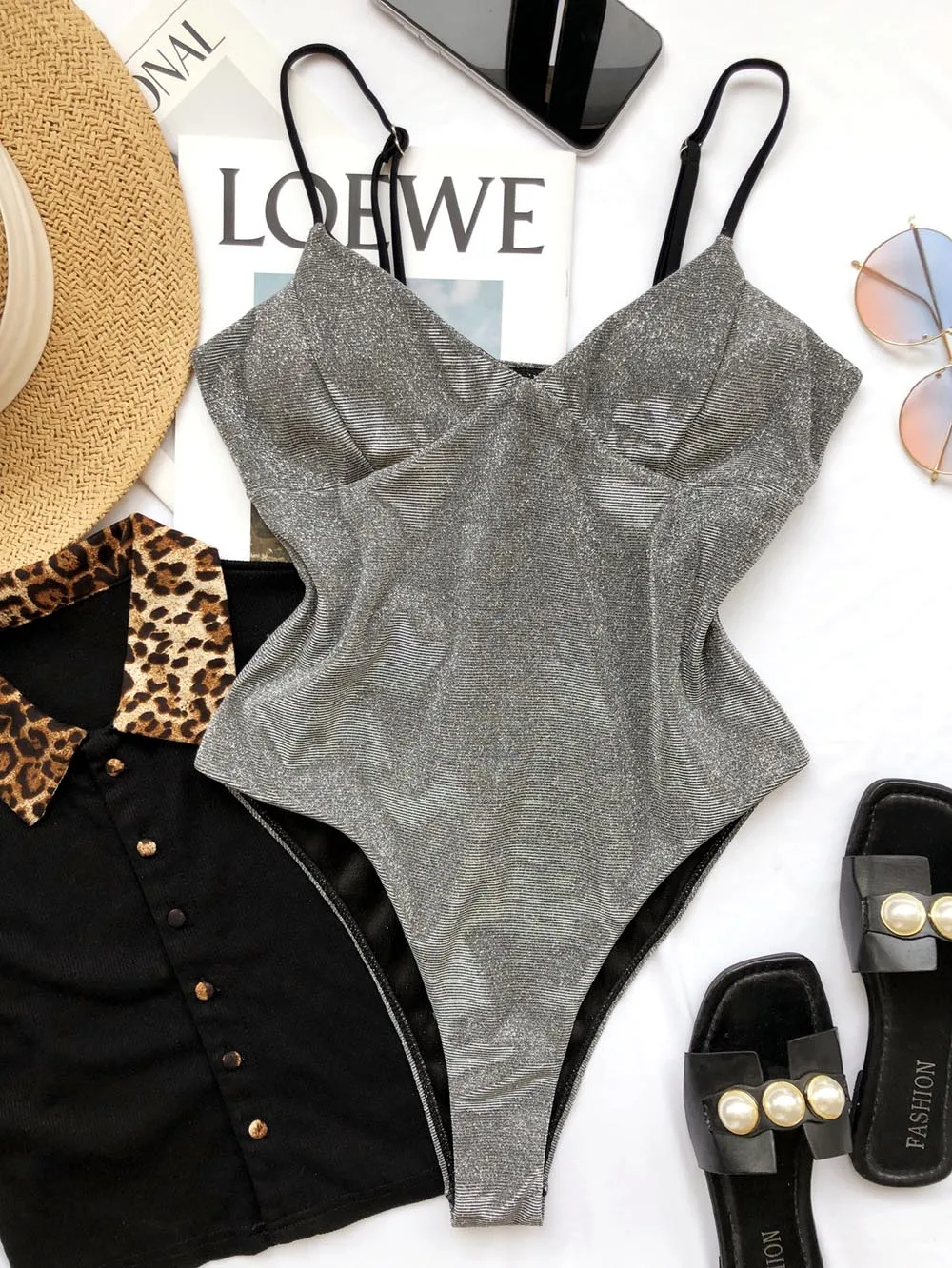 High Cut Push Up Badeanzug – Bademode für Frauen Sommer Sonne Strand ...
