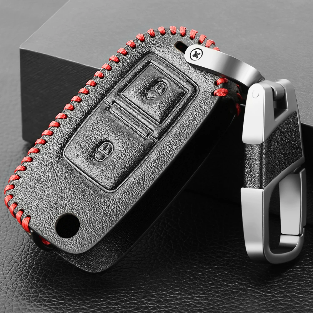 2ปุ่มหนัง Remote Car Key Case สำหรับ Vw สำหรับ Volkswagen Golf Bora ...