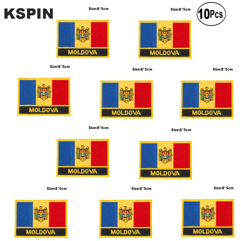 10pcs a lot Moldova Flag Embroidery Patches Iron on Saw on Transfer patches Sewing Applications ...