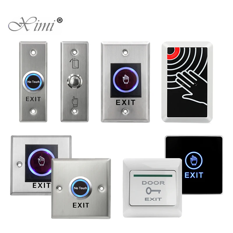 Stainless Steel No Touch Wall Exit Switch Touchless Door Release Exit button Contactless ...