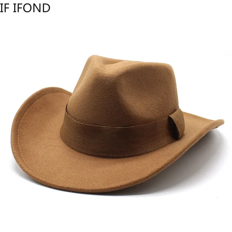 Fashion-Retro-Men-Women-Wool-Western-Cowboy-Hat-Wide-Brim-Pop-Party ...