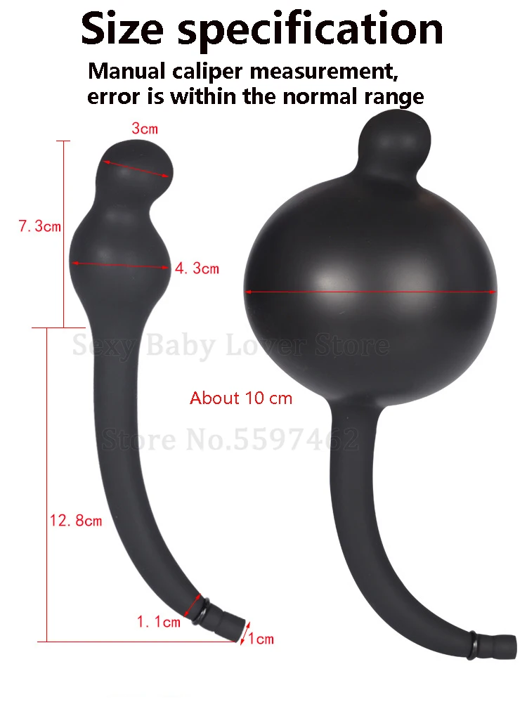 STIMULATEUR - PLUG - CHAPELET ,Black--Godemichet gonflable en Silicone pour homme et femme ...