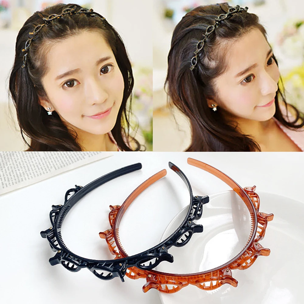 New-Double-Bangs-Hairstyle-Hair-Clips-Hairpin-Head-Hoop-Twist-Plait ...