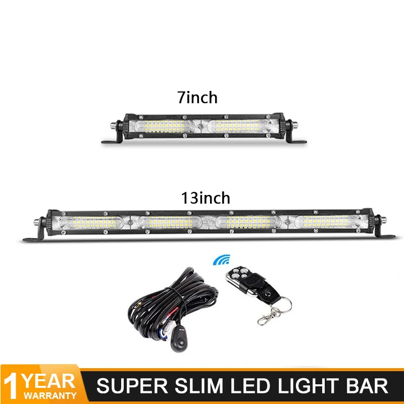 DERI 7 "13" 60W 120W Ultra barra de LED delgada de haz de inundación de ...