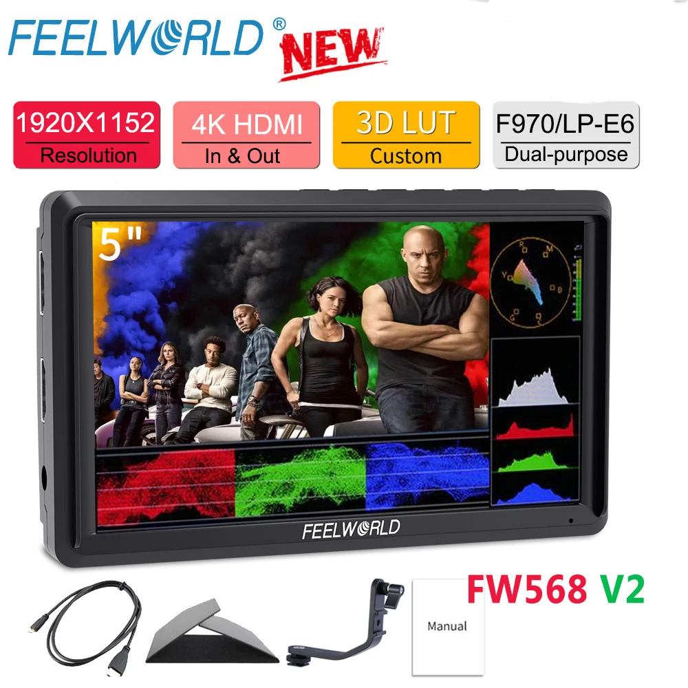Feelworld Fw568 V2 5 5 Inch Portable Camera Dslr Field Waveform Monitor