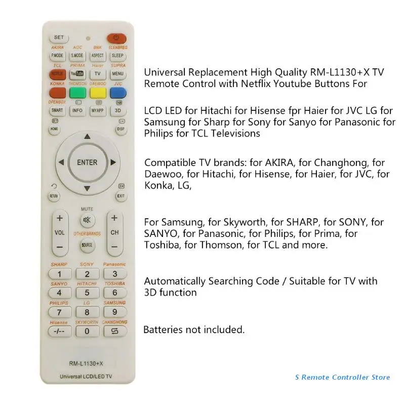 BX0E Universal RM L1130+X Remote Control Fits for All Brands LCD LED 3D Smart TVs|Remote ...