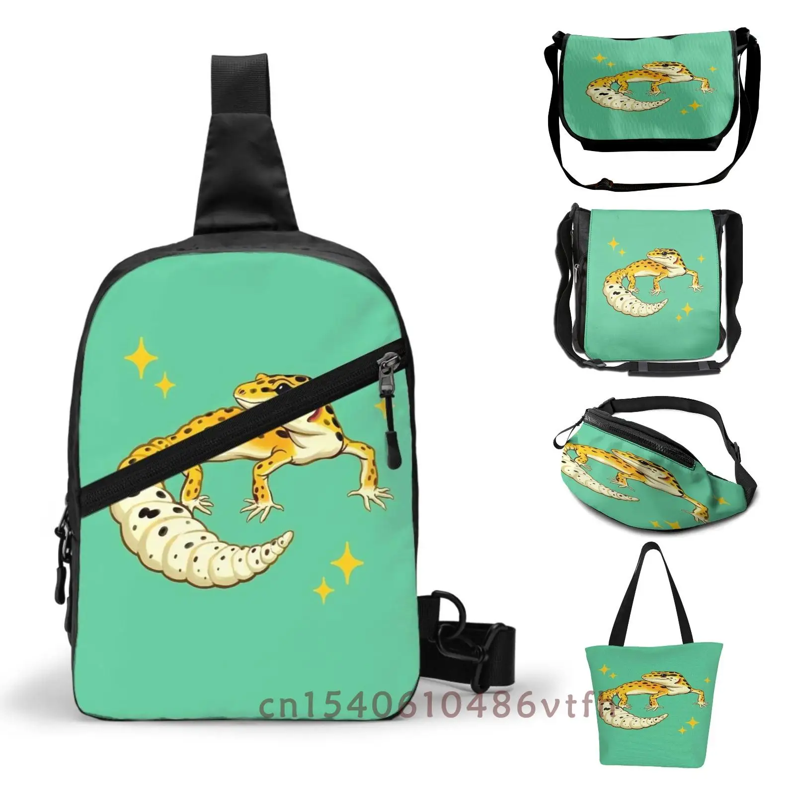 Functional-Men-Chest-Bag-Sparkly-Leopard-Gecko-Streetwear-Bag-Waist ...