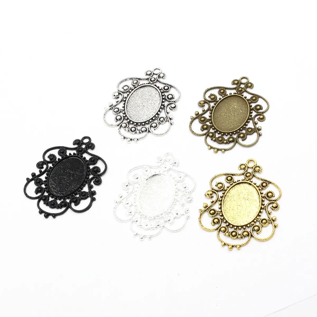 Fit 18x25mm Cabochons Summer Fashion Cameo/Glass Frame bezel Settings ...