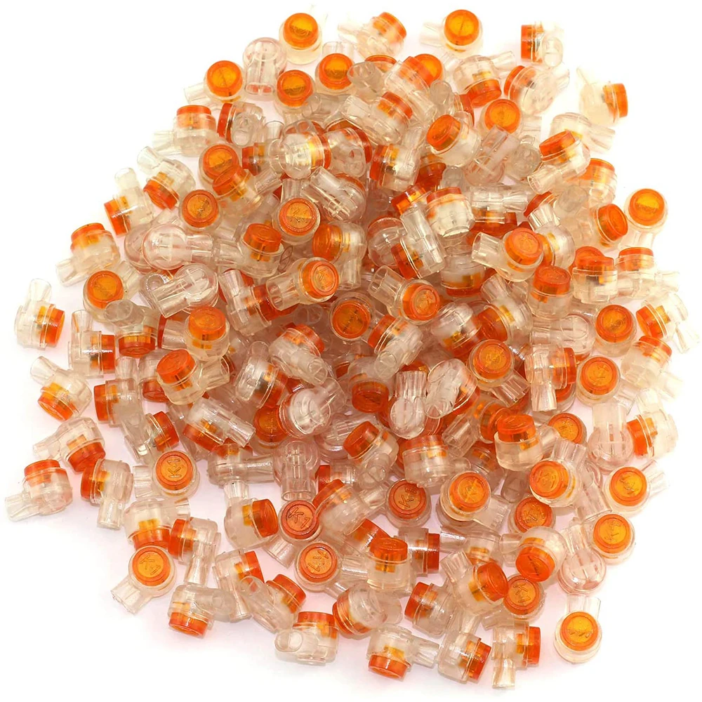 150PCS-Waterproof-Gel-Filled-Orange-Clear-Button-Telephone-Wire ...