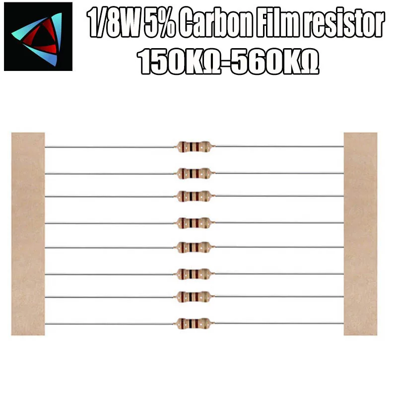 100pcs 1/8w 0.125w 5% Carbon Film Resistor 150k 160k 180k 200k 220k ...