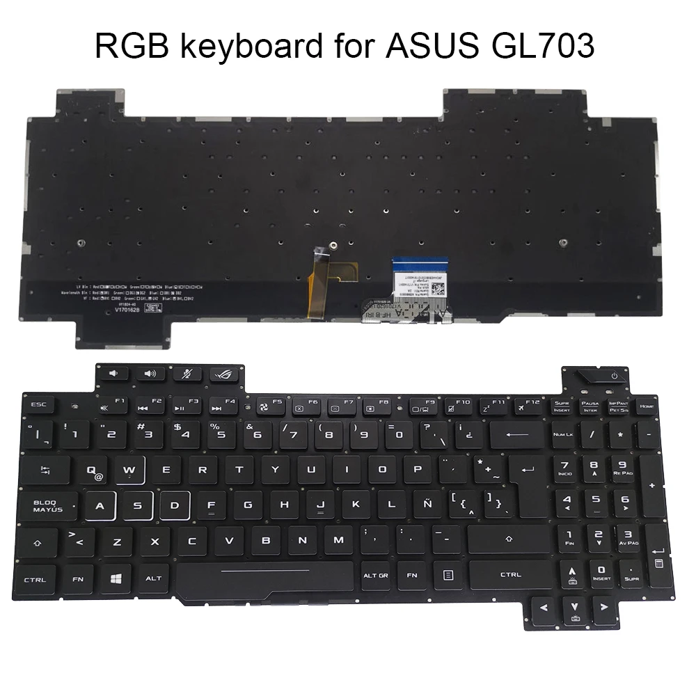 Latin Spanish Keyboard Backlight For ASUS ROG GL703 GL703GS GL703GM ...
