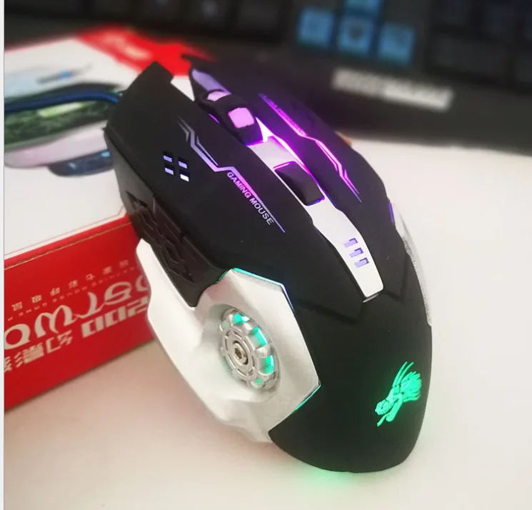 English Packaging Gaming Mouse Desktop USB Cable Shining Mouse Hot ...