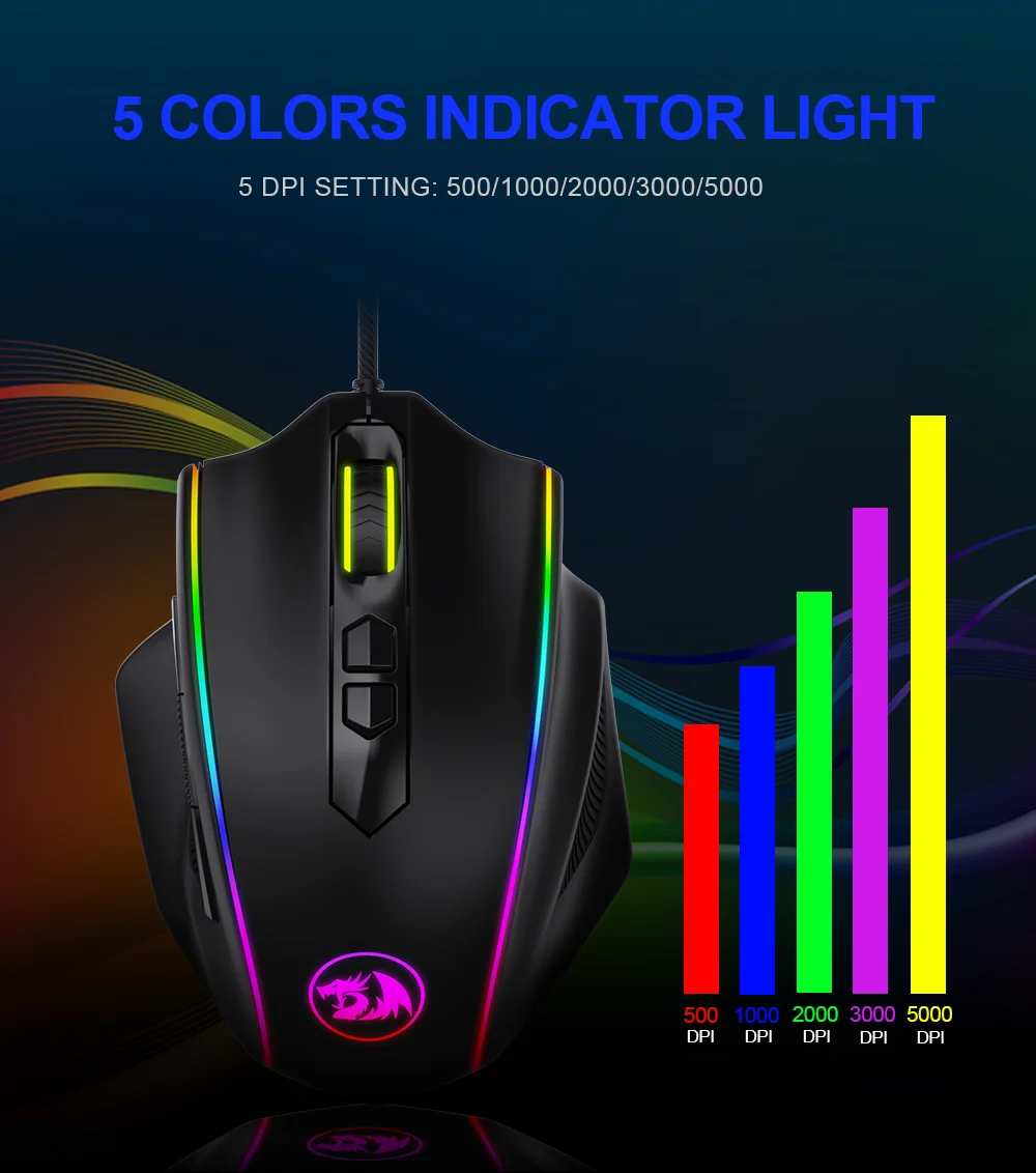 SOURIS,--Redragon M720 RGB Vampire USB Filaire Gaming Mouse 10000 DPI 8 ...