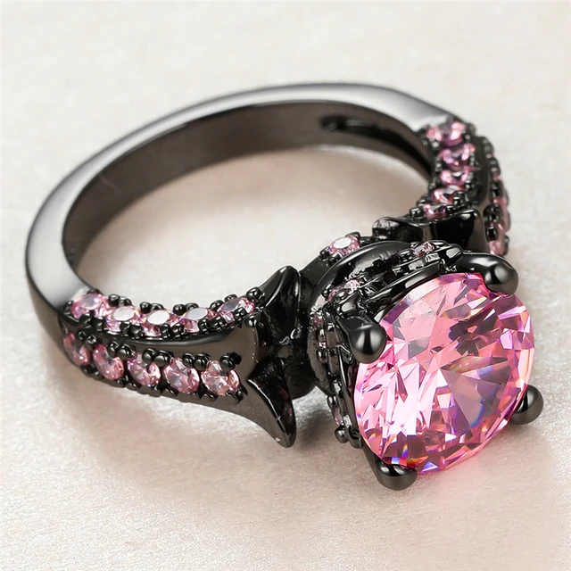 Black And Pink Diamond Rings
