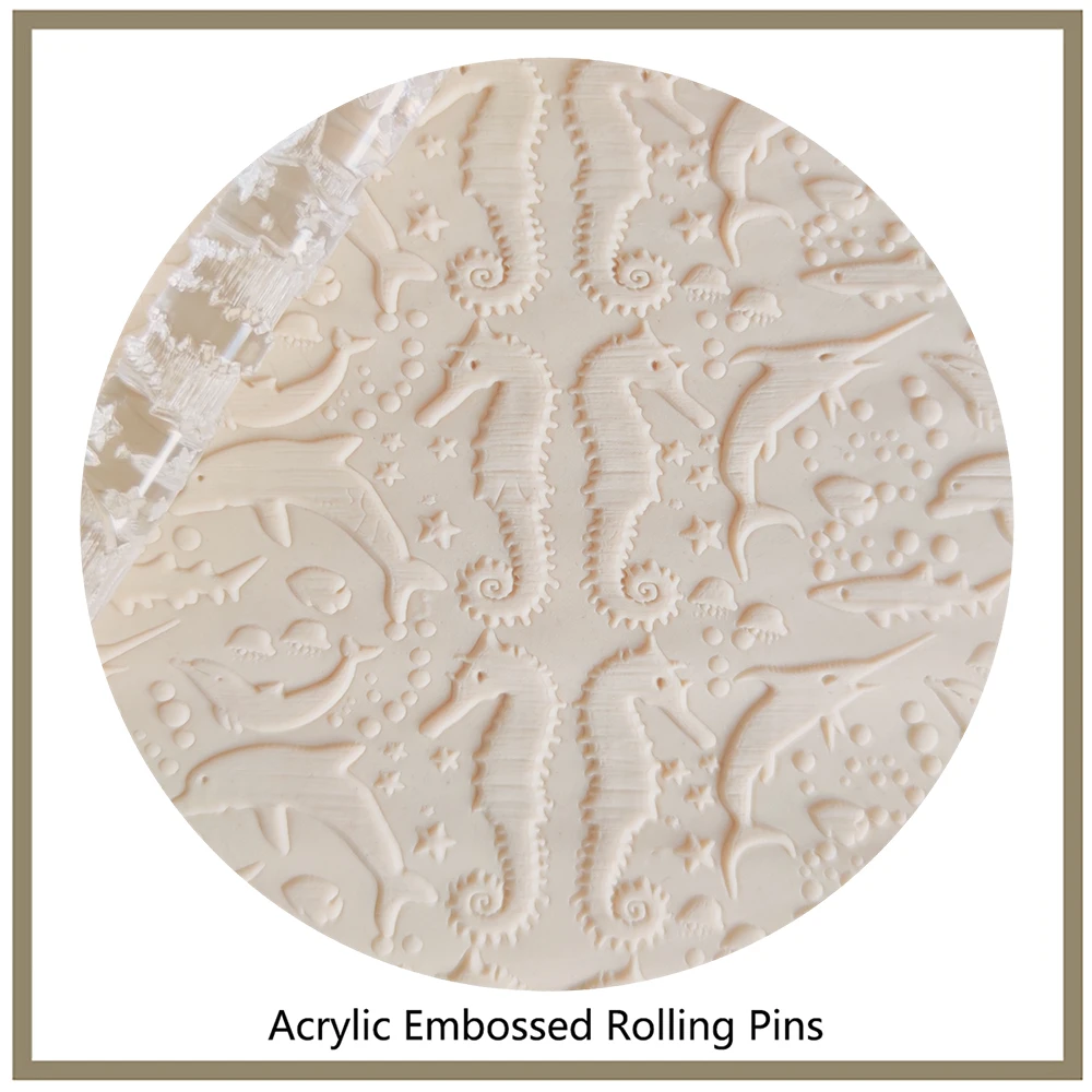 Acrylic Rolling Pin Wave Embossing | Acrylic Embossed Rolling Pin ...