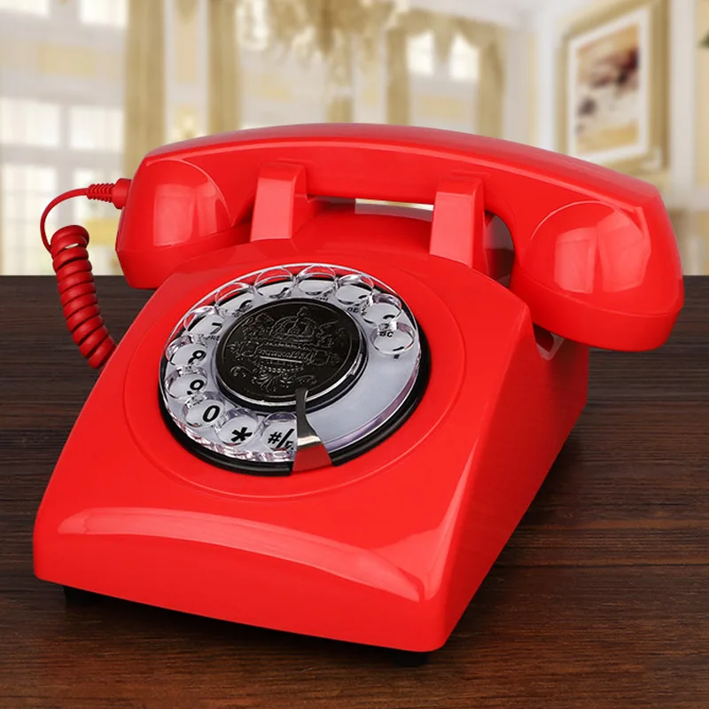 Telefono-con-filo-rosso-telefoni-classici-per-Home-Office-con-quadrante ...