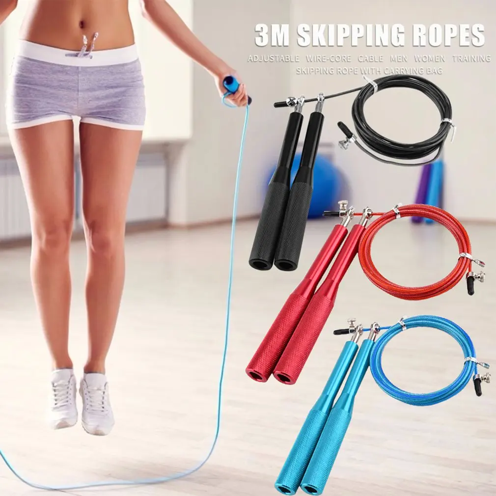 New-Steel-Wire-Skipping-Skip-Adjustable-Jump-Rope-Crossfit-Fitness ...