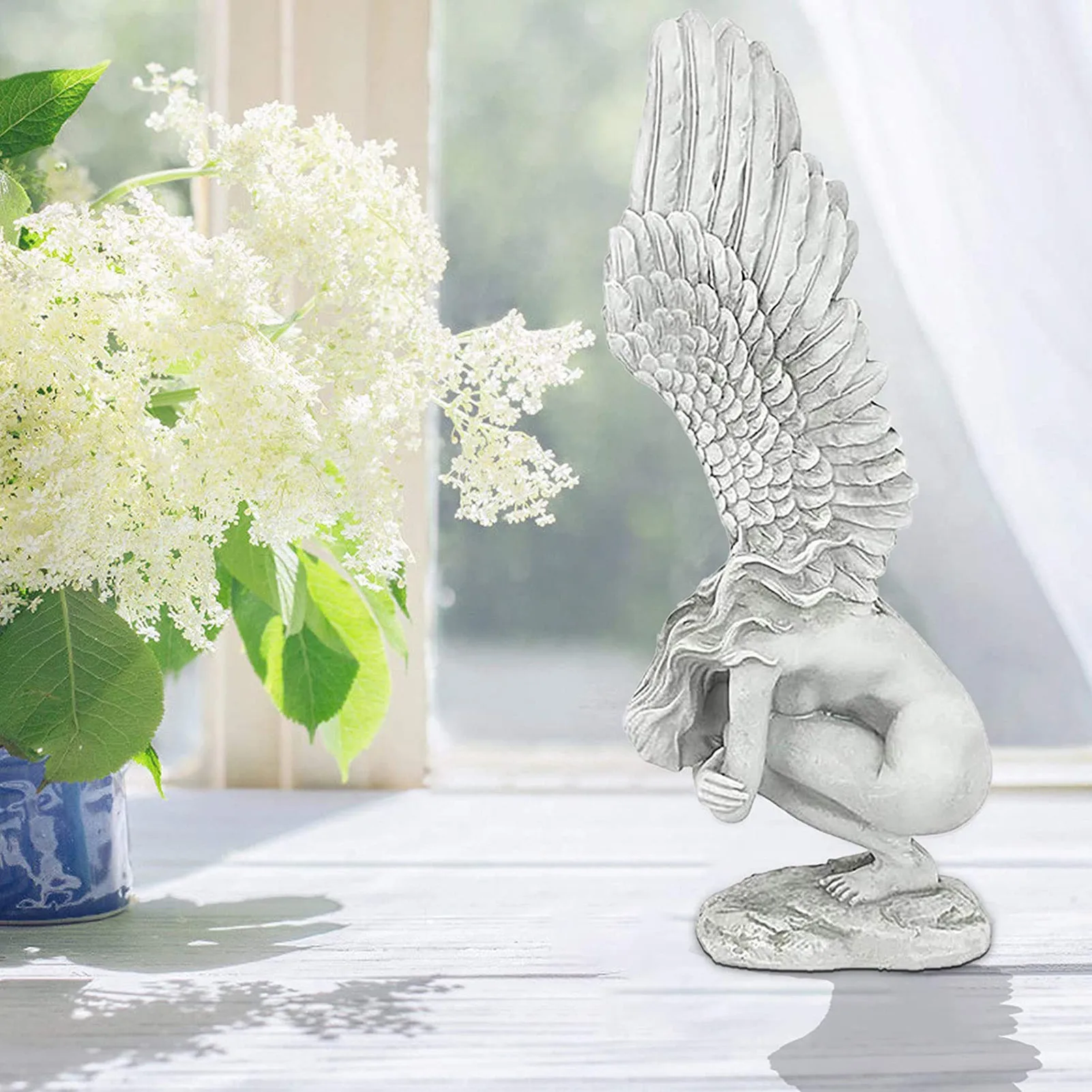 Ornaments Redemption Angel Statue Decor Sculpture Resin Crafts Squat ...