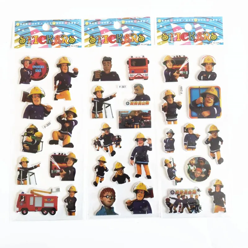 Buy 60 Sheets Cartoon Fireman Sam stickers for fire guard car decor on ...