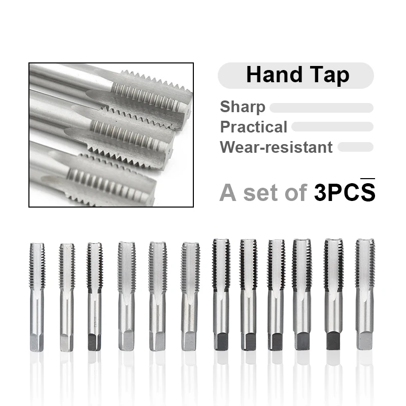 FILIERE - BUSE DE FILAGE - TARAUD,3pcs M22--Jeu De Tarauds À Filetage Métrique, Perceuse À Vis ...