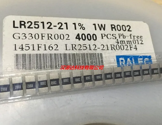 50 개/몫 LR2512 21R002F4 왕 콴 SMD 합금 저항 2512 R002 0.002R 2MR 1W 100%|AC/DC ...