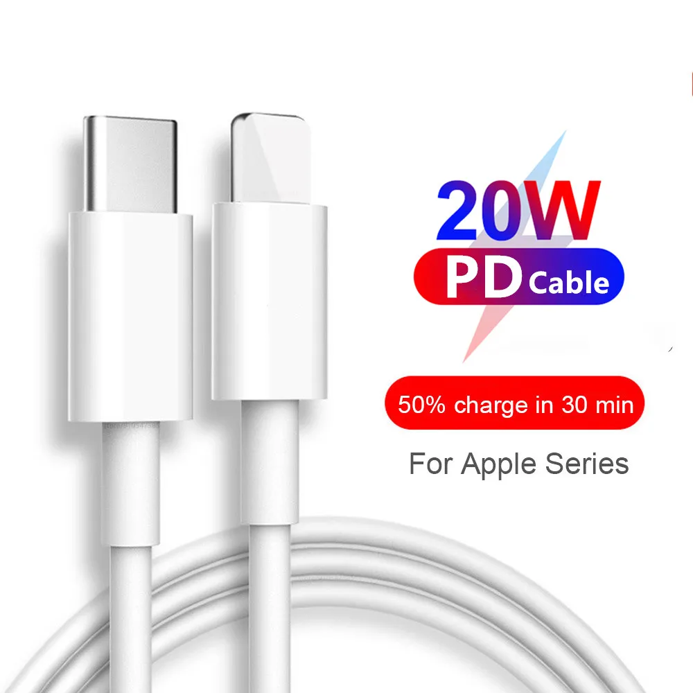 Original 20w Pd Usb C Cable Fast Charging Wire For Iphone 13 12 11 Pro ...