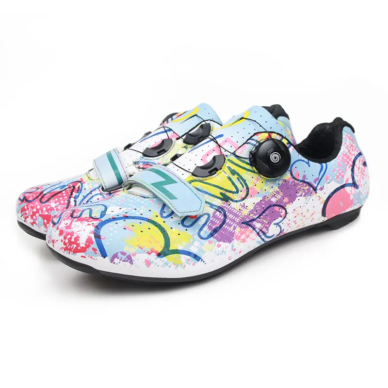 Unisex-Colorful-Graffiti-Cycling-Shoes-Men-Road-Bike-Riding-Shoes-Self ...