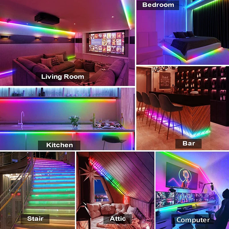 Night Lights LED Strip Light 1M-30M Dream Colo WS2812B 5050 RGB ...