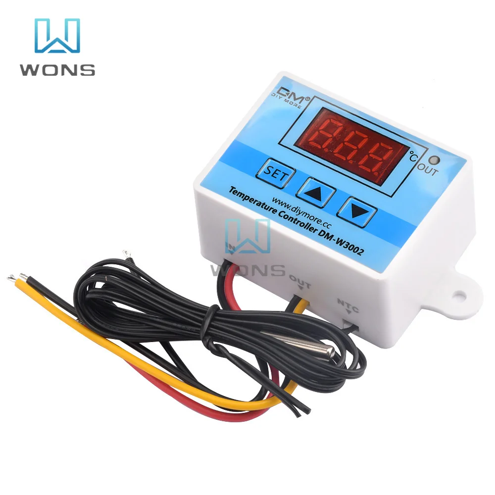 Thermomètre,Thermostat numérique LED W3002 10A 12V 24V 110V 220V, régulateur de température ...