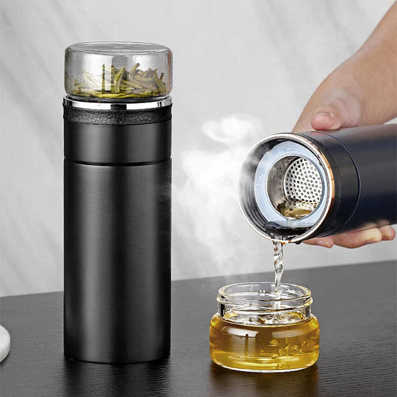 Termo con filtro de té para hombre de negocios, botella con colador de ...