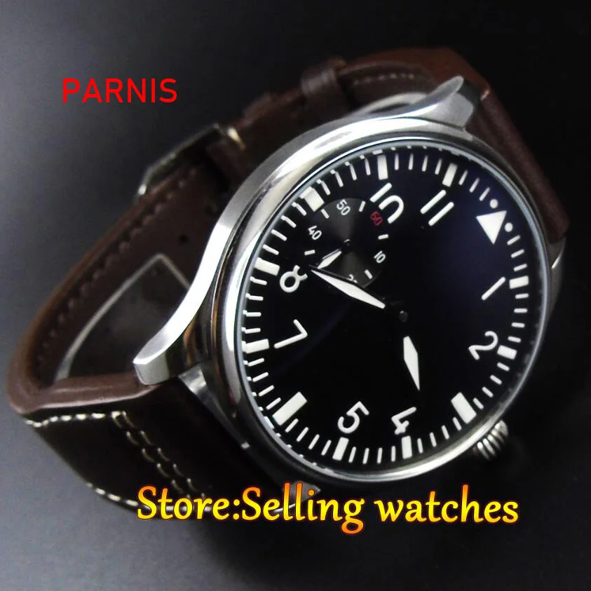 PARNIS 44mm hand winding sea gull Swan Neck movement Men's watch|watch ...