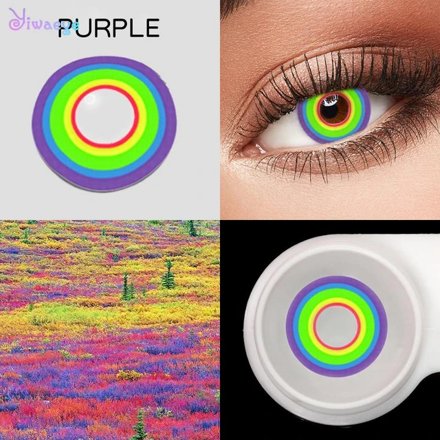 Rainbow Coloured Contact Lenses