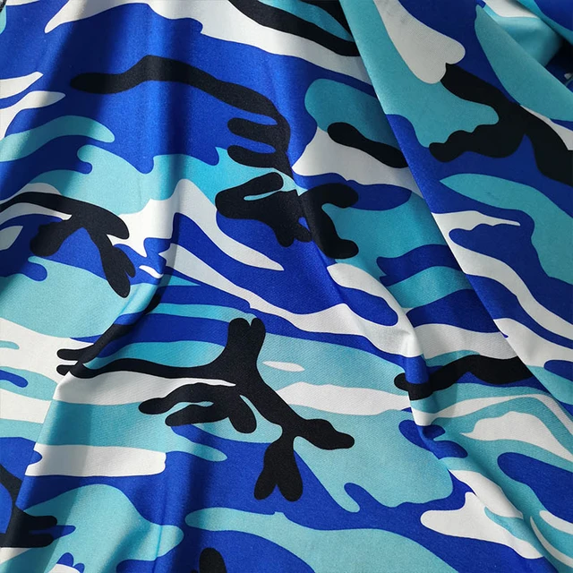 Blue Camouflage Fabric