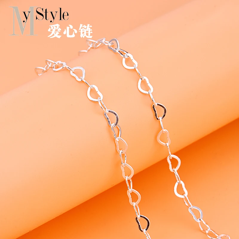 925-sterling-silver-heart-shaped-chain-love-chain-loose-chain-handmade ...