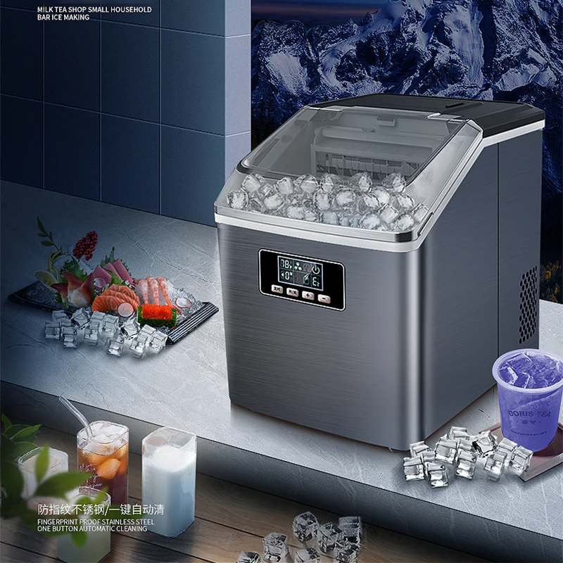 Ice Maker 25kg Commercial Milk Tea Shop Small Home Bar Ice Cube Making ...