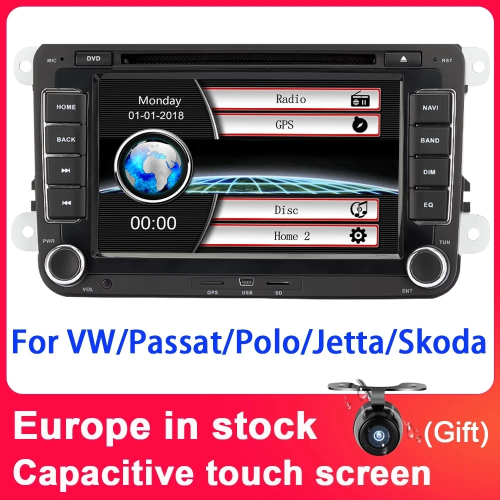 Eunavi 7'' 2 din Multimedia Player Auto DVD GPS Navigation für VW ...