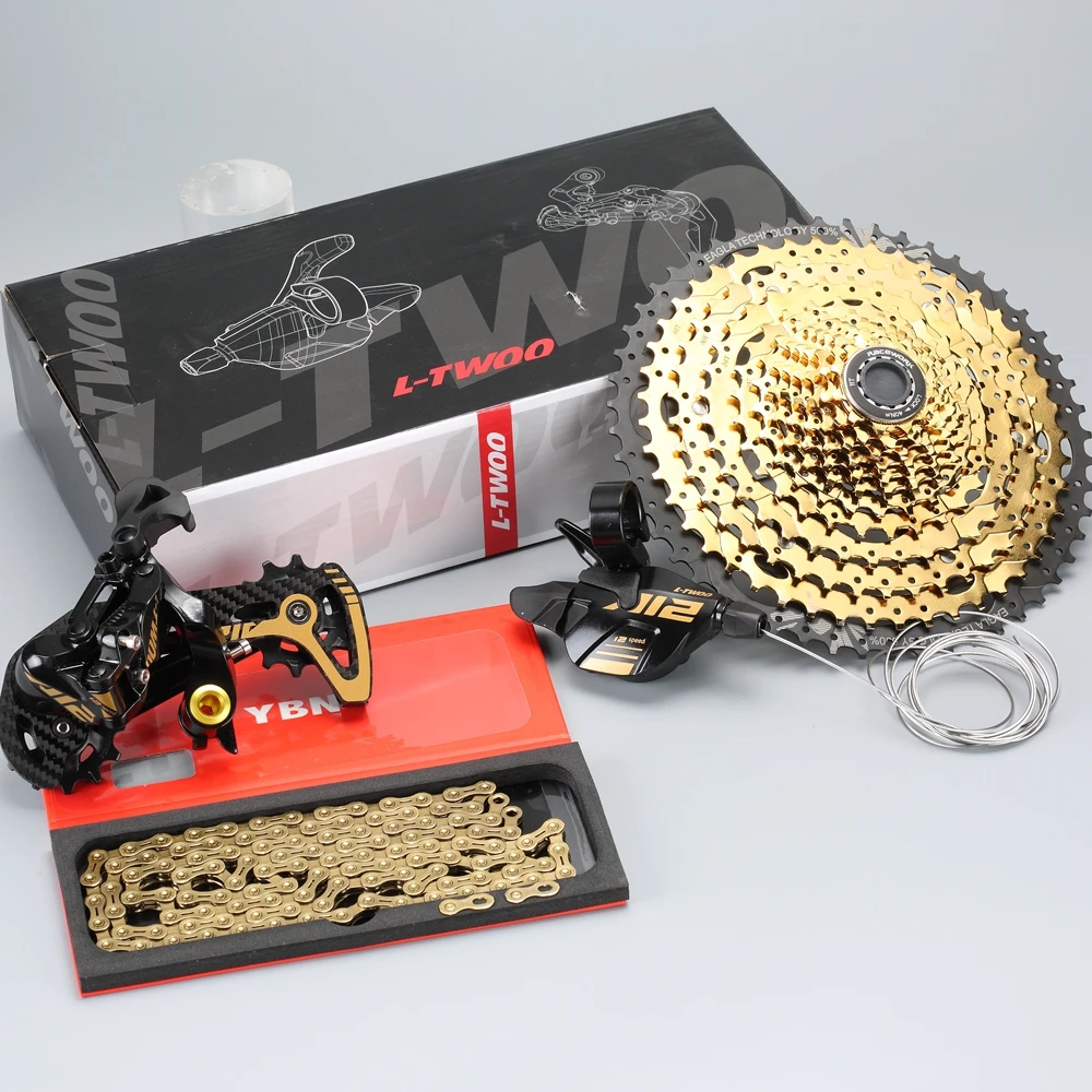 12 Speed MTB Groupset 11-52T Gold Cassette Shifter Rear Derailleur ...