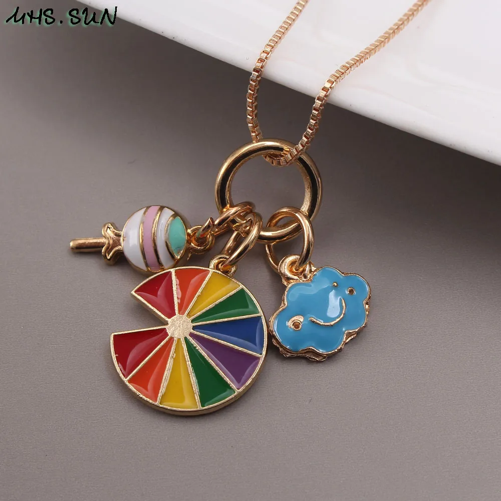 MHS.SUN newest baby kids chain necklace with lollipop pendant cute diy ...