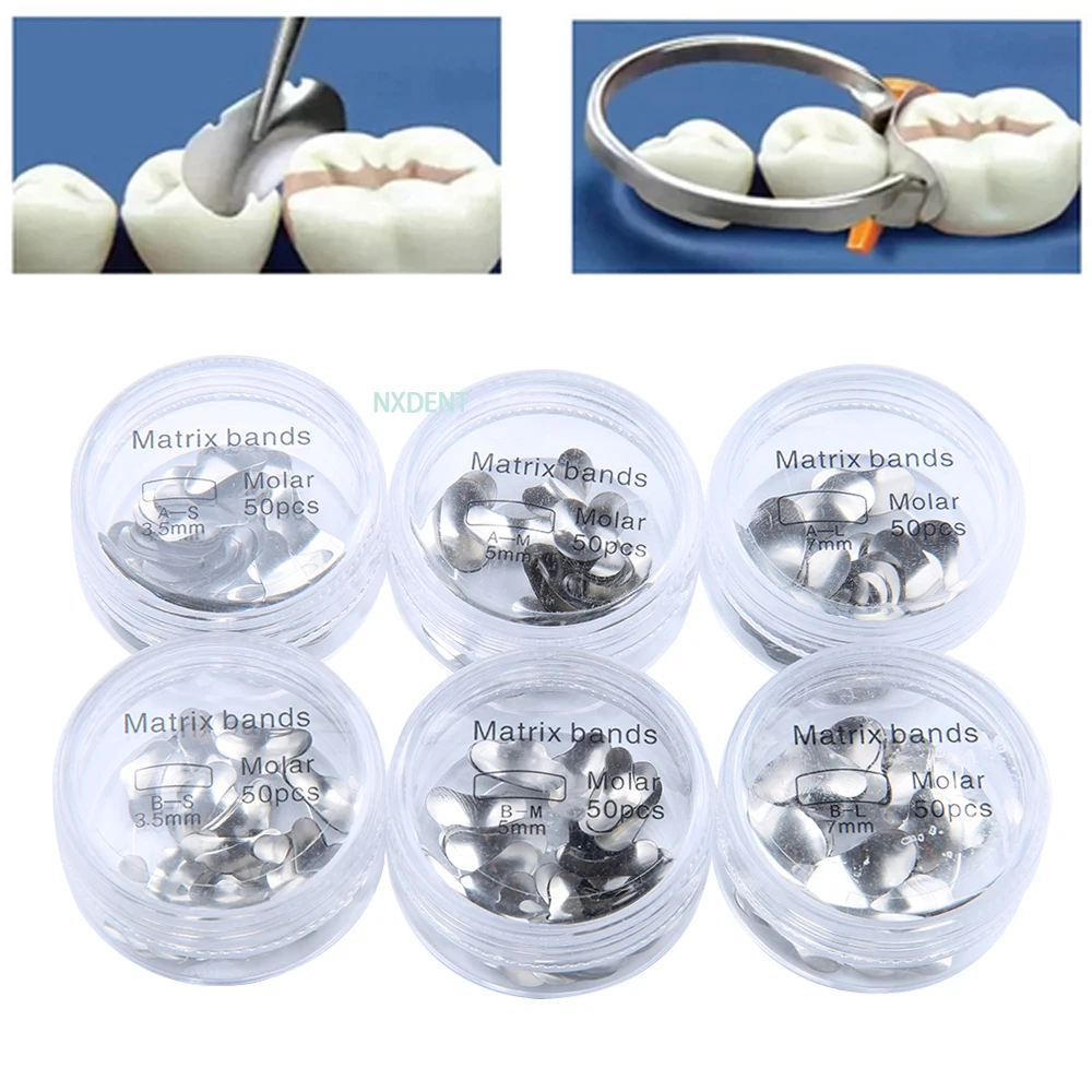 50pcs-set-Dental-Matrix-Sectional-Contoured-Matrices-Matrix-Ring-Bands ...