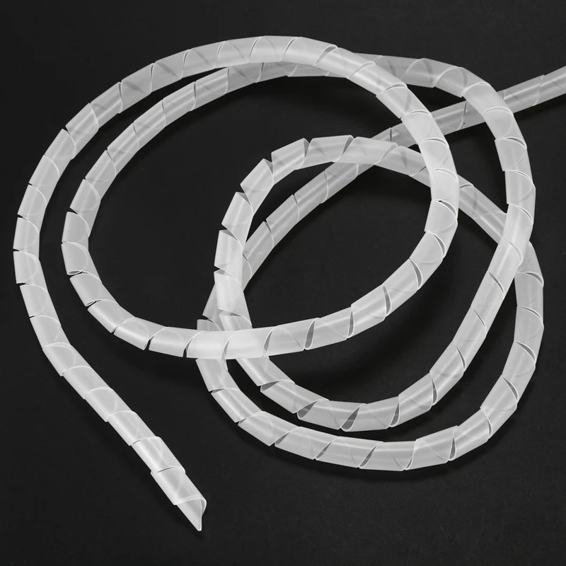 10mm x 6M Helical Hose Tape Wrapping Band Cable Zipper White Organizer ...