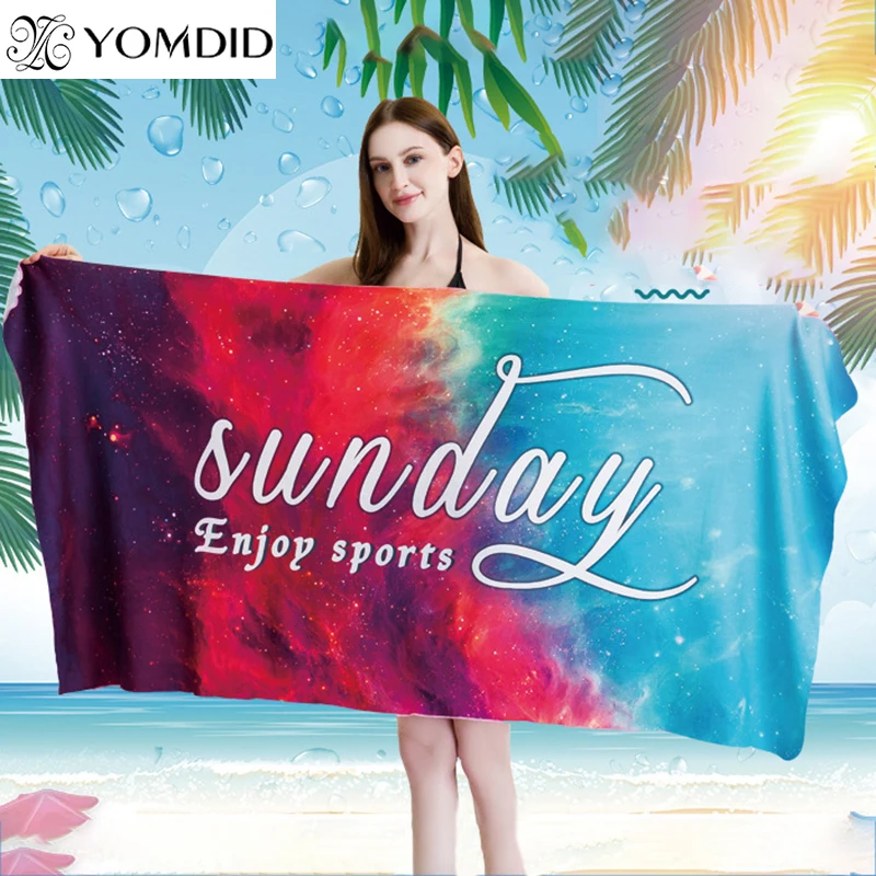 Sports Bath Towels Microfiber Towel Big Cartoon Print Beach Bath Towel ...