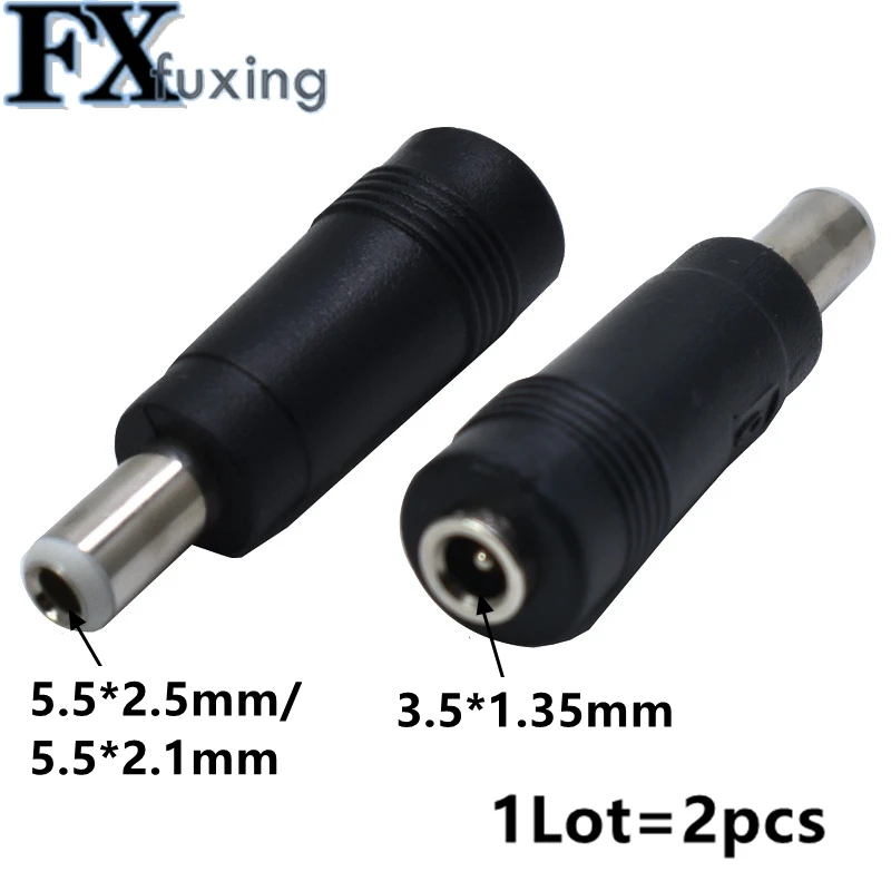 2pcs 5 5 X 2 1 5 5 X 2 5 Mm Male To 3 5 X 1 35 Mm Female Dc Power